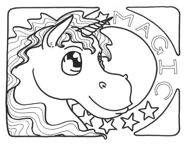 unicorn outline coloring pages